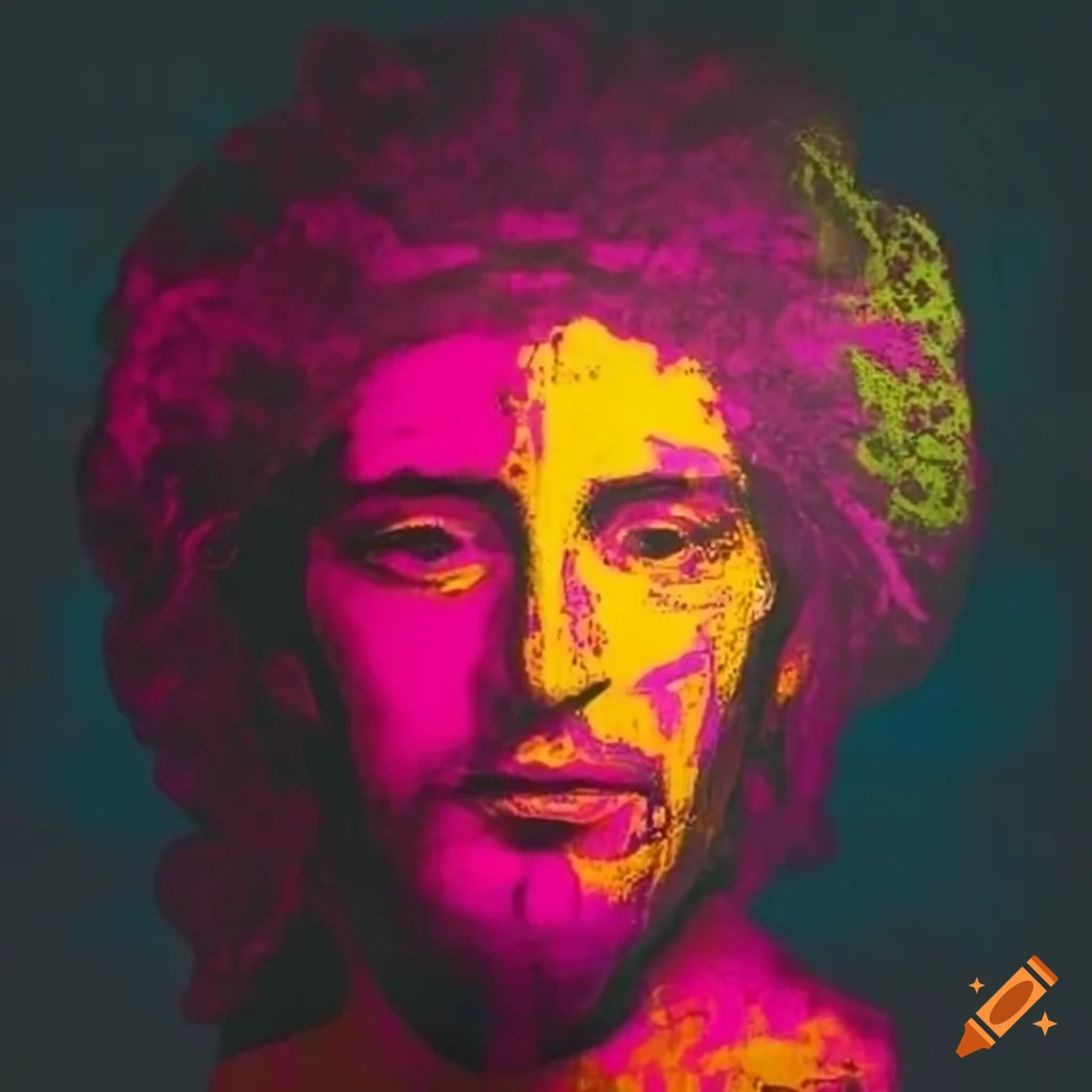 Andy warhol's painting of punk rock jesus on Craiyon