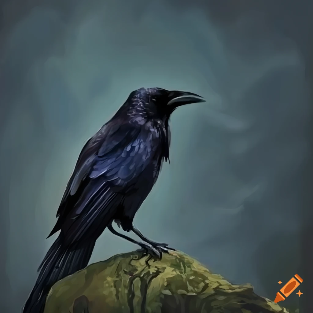 Crow standing near a river