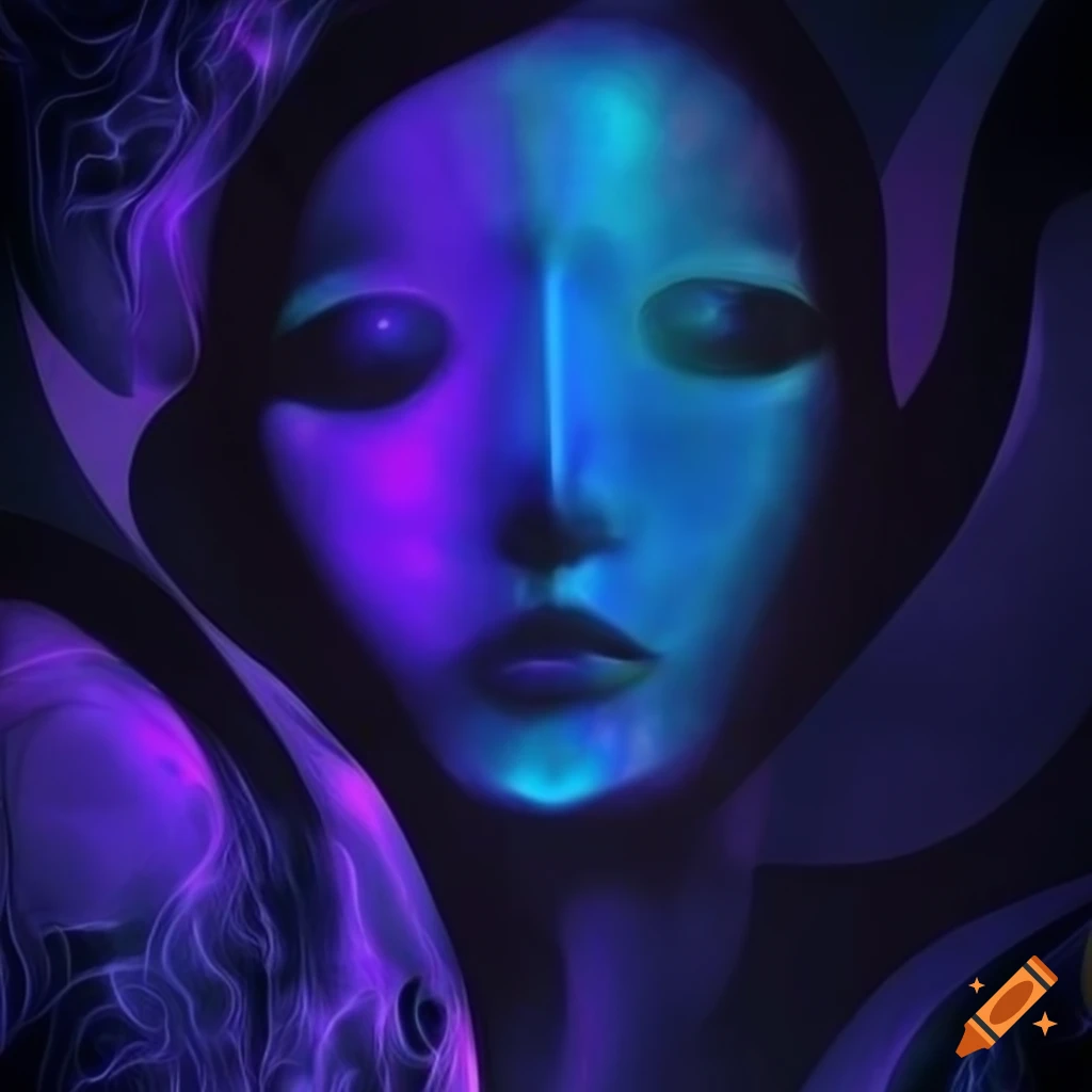 Surreal artwork of a faceless woman in darkness on Craiyon