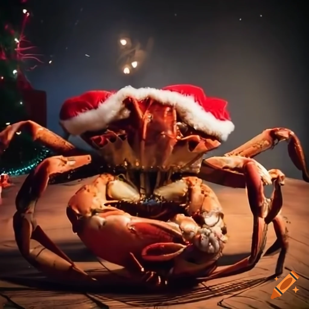 Santa claus enjoying a crab feast in baltimore on Craiyon