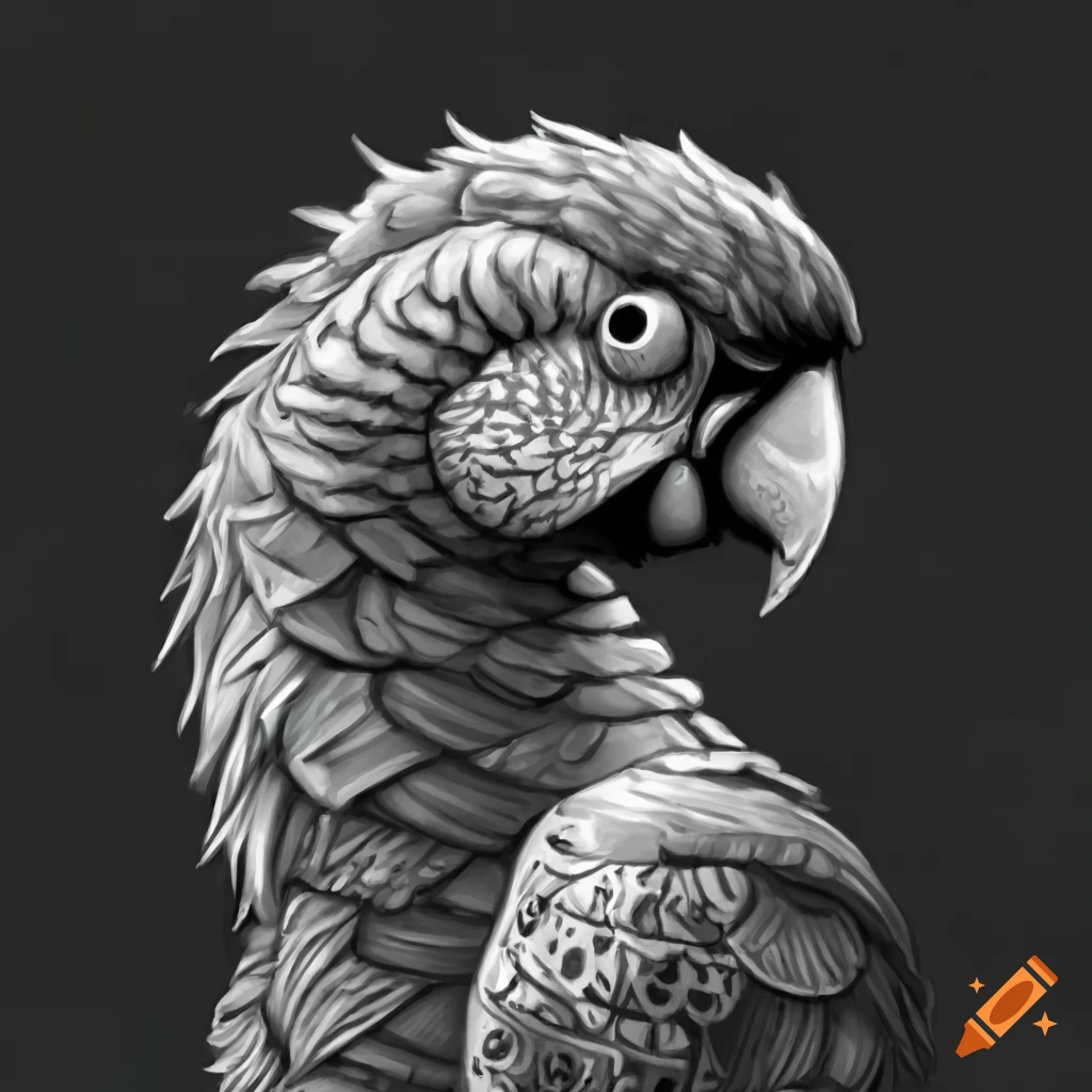 Image of a dragon-parrot hybrid creature