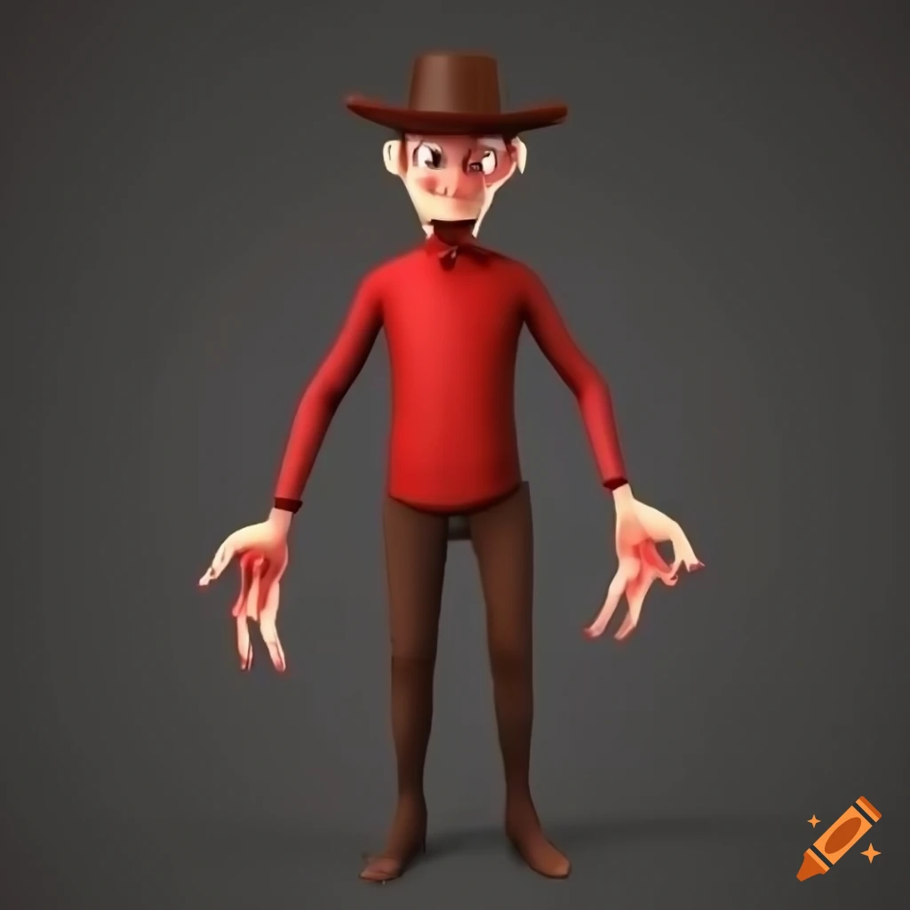 Creepy 3D cartoon humanoid with a pointy hat on Craiyon