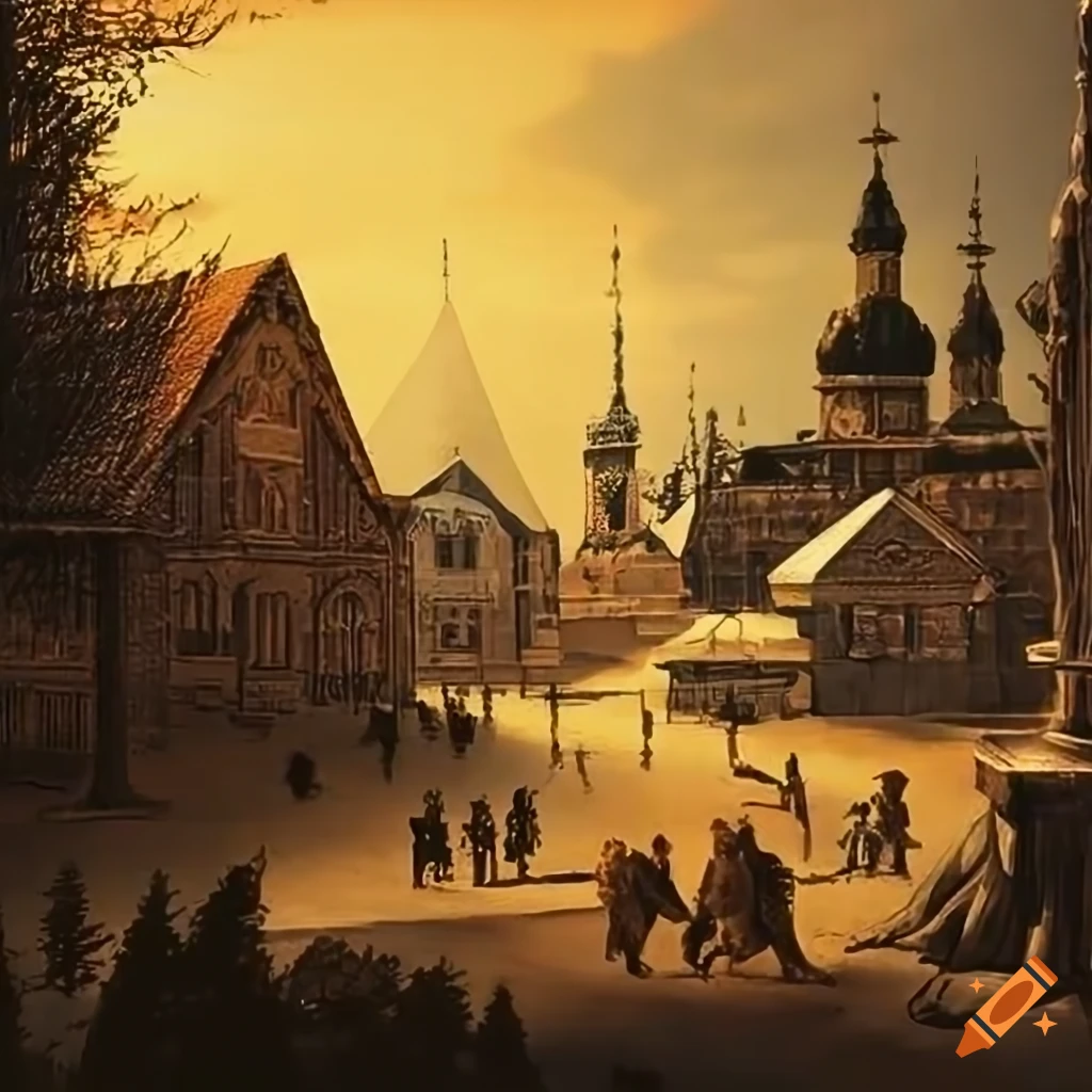 Image of a slavic city in the 1800s
