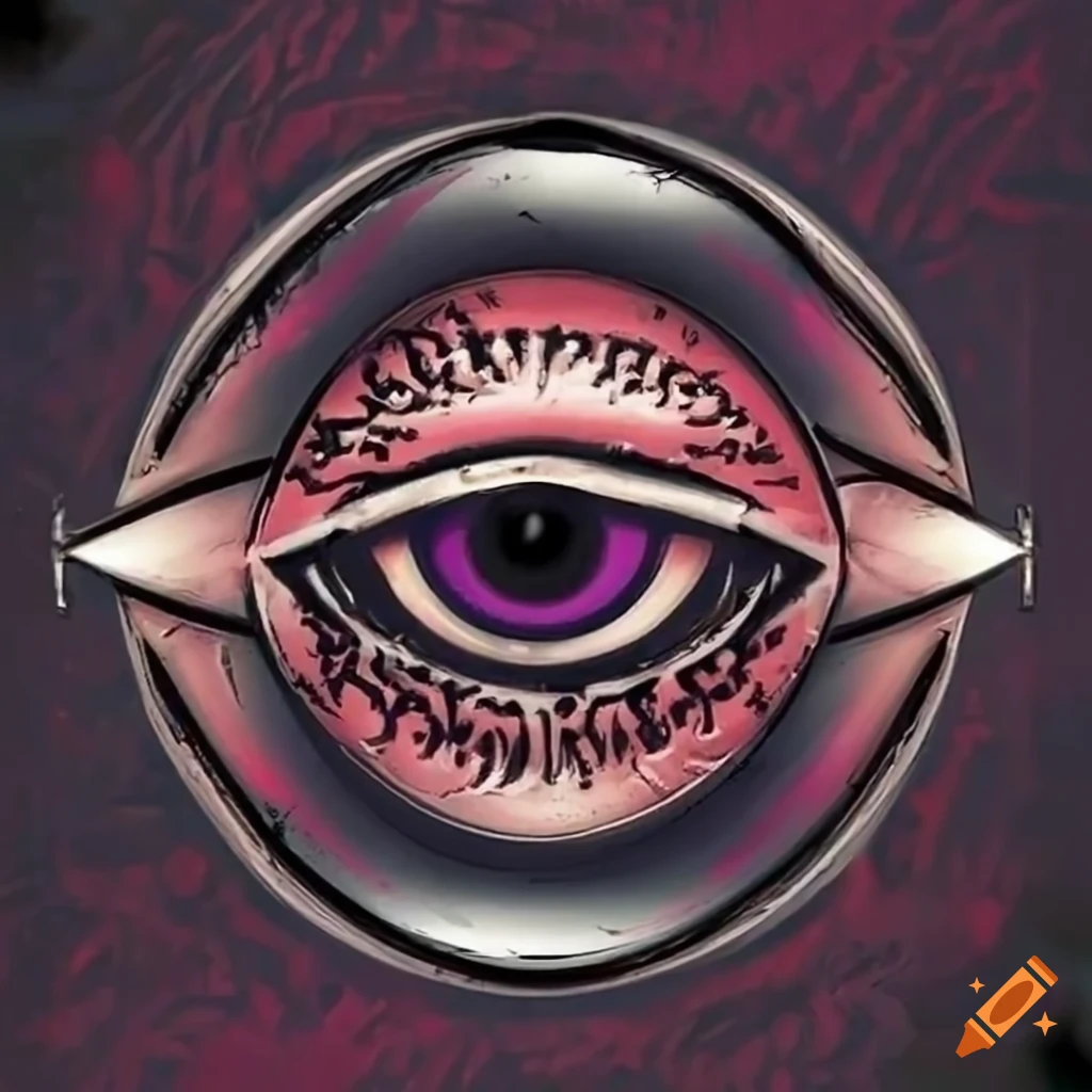 Heavy metal psychedelic logo with an eye