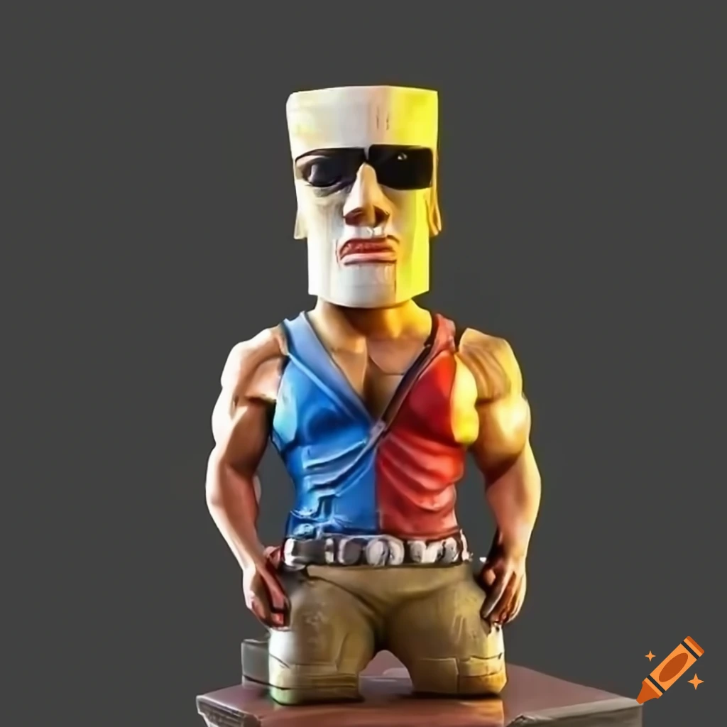 Gordon freeman as moai statue on Craiyon