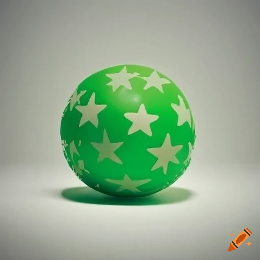 Green dog ball with white stars