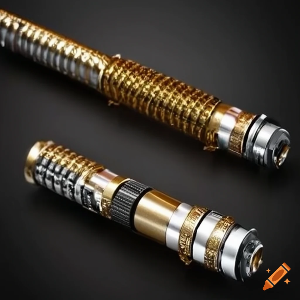 Luxurious lightsabers with gold and platinum etchings