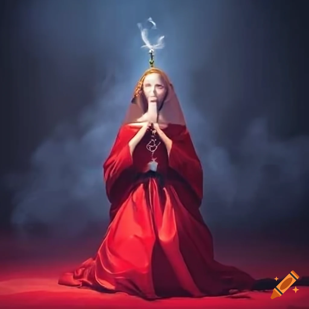 Image of a priestess performing a ceremony