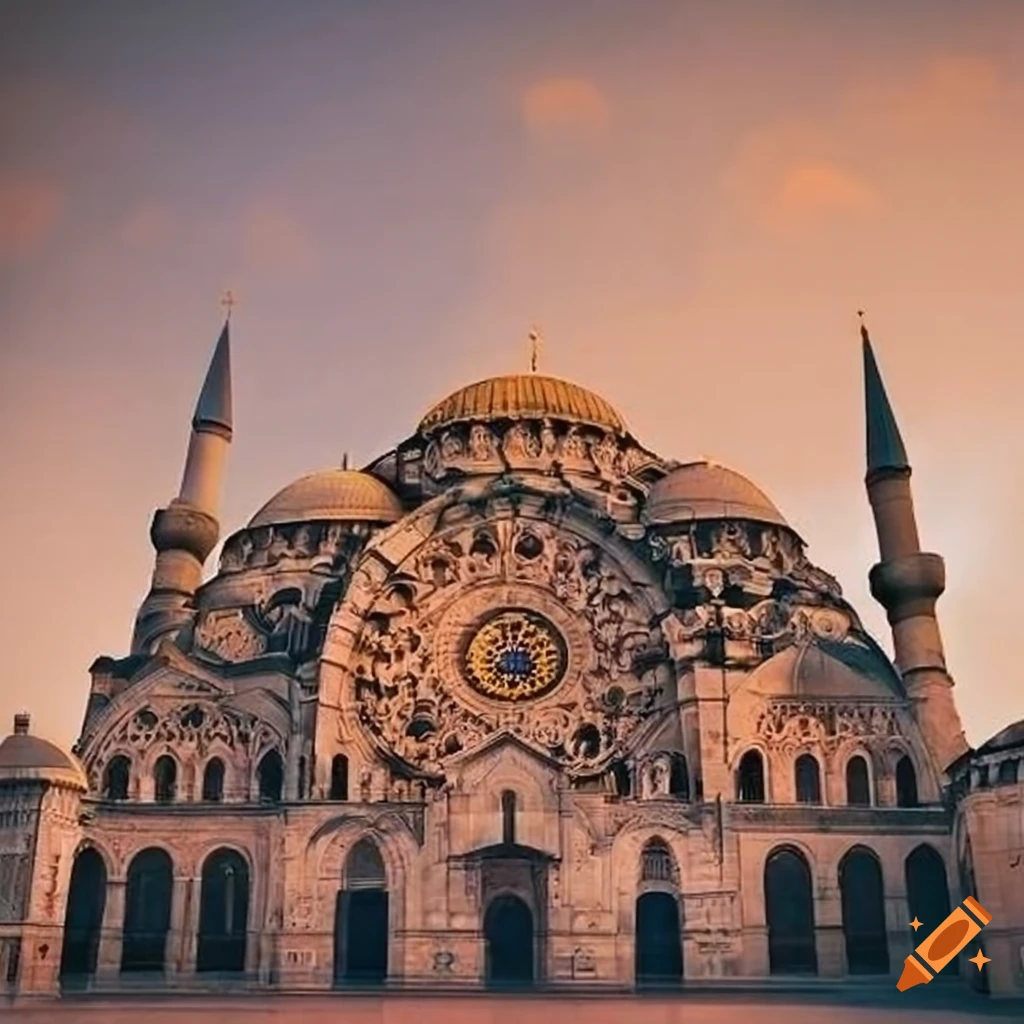 Unique architectural fusion of different styles in a religious building ...