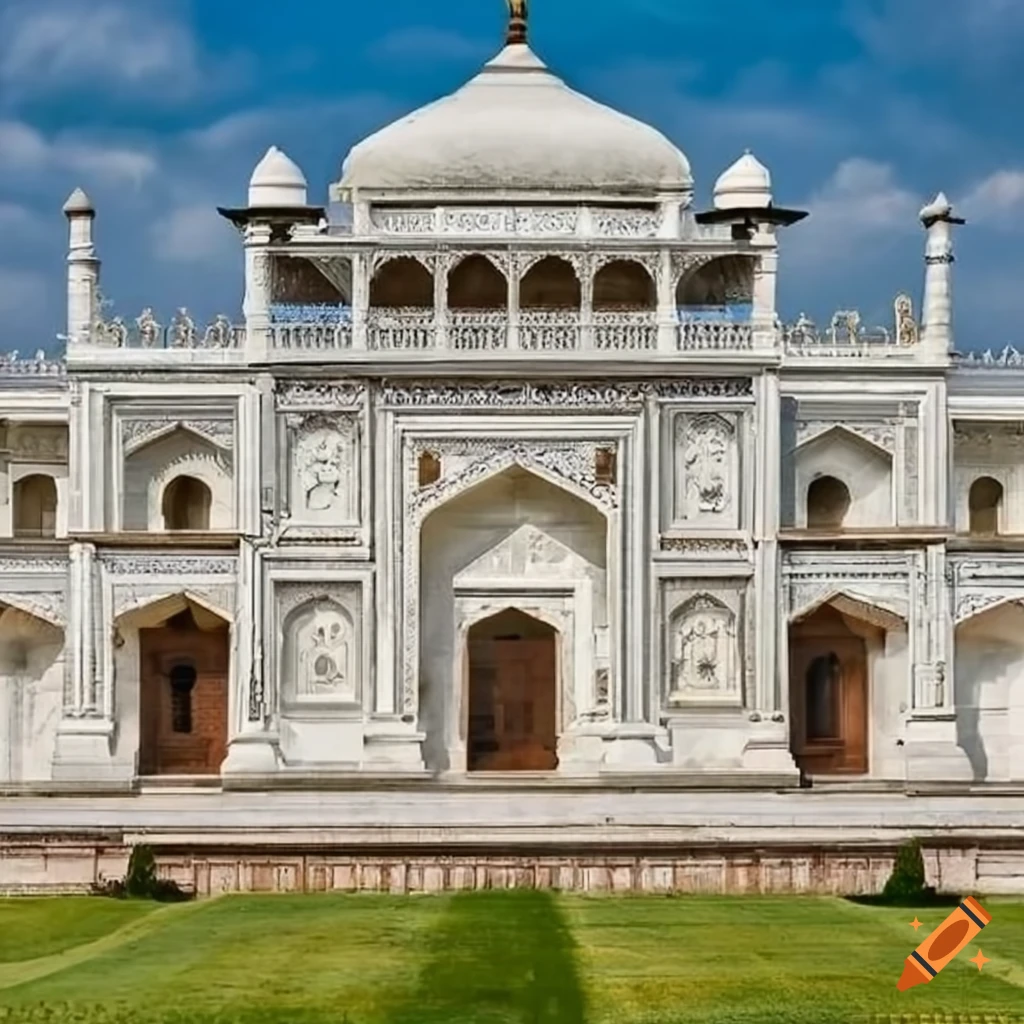 Frontal elevation of mughal mahal white house whitemarsh lynnewood on ...