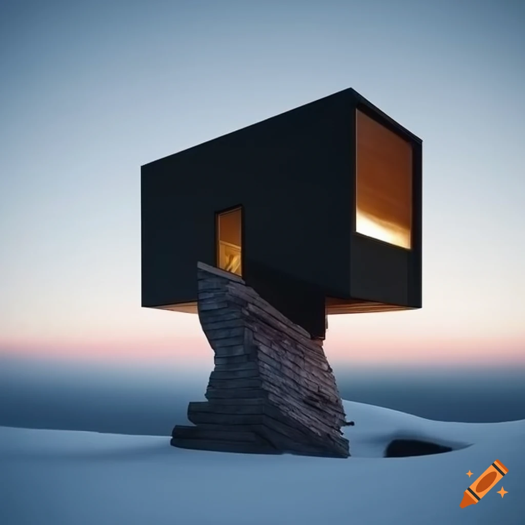 Minimalist tower cabin architecture on Craiyon