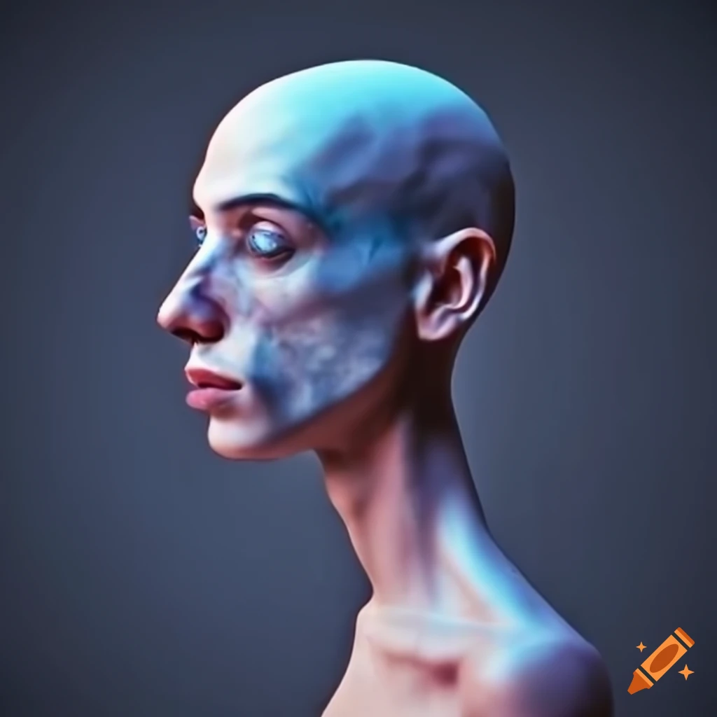 Photorealistic cyberpunk artwork of a circuitry man with glowing eyes ...