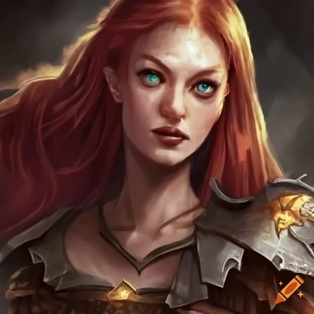 Detailed portrait of a female warrior for dungeon and dragons on Craiyon