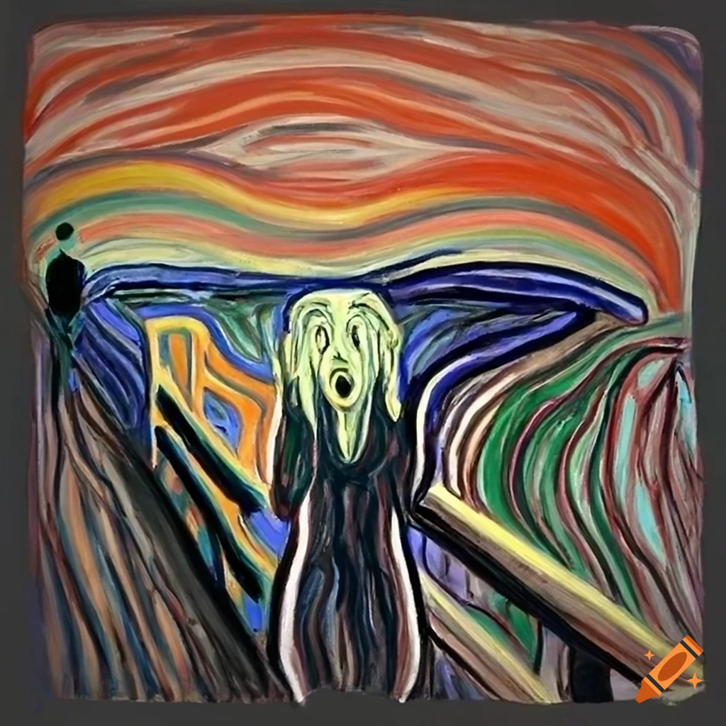 Notebook version of the scream by edvard munch on Craiyon