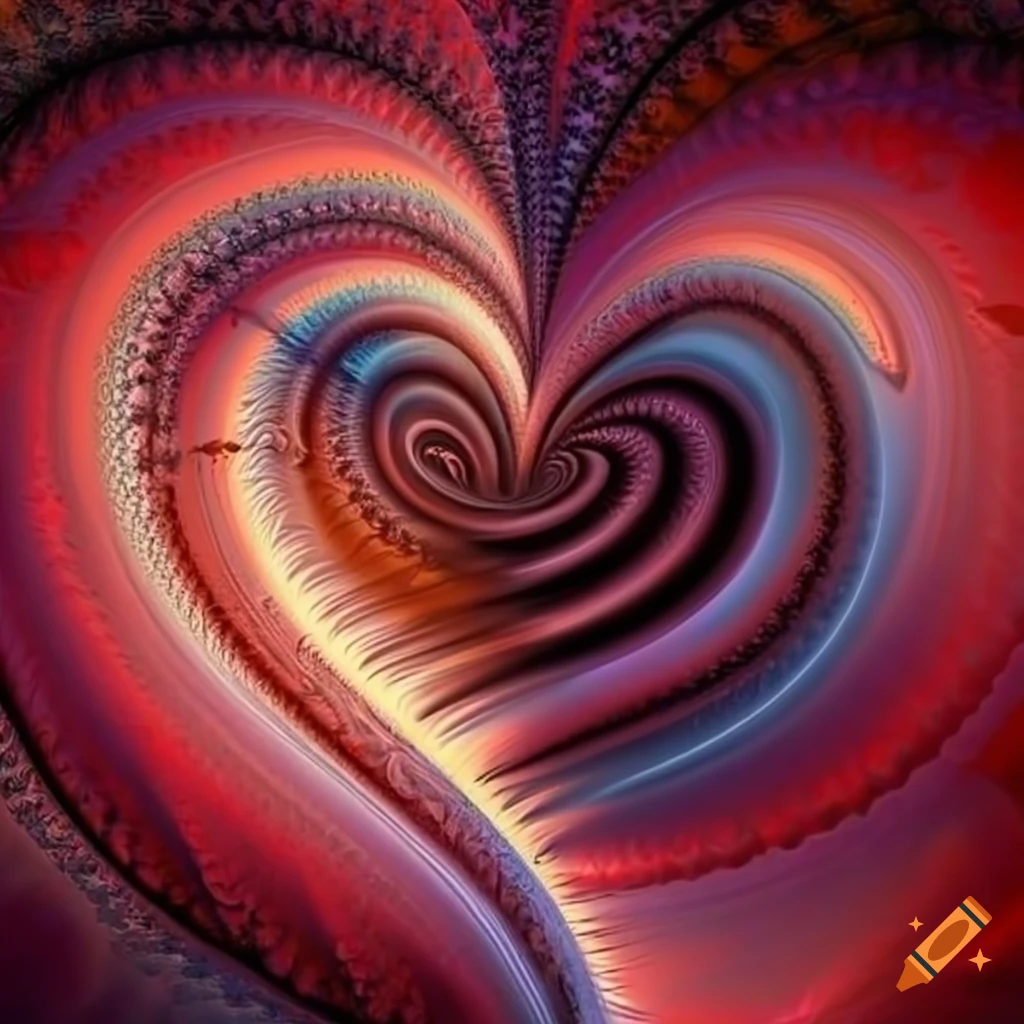 Space artwork with a heart shape on Craiyon