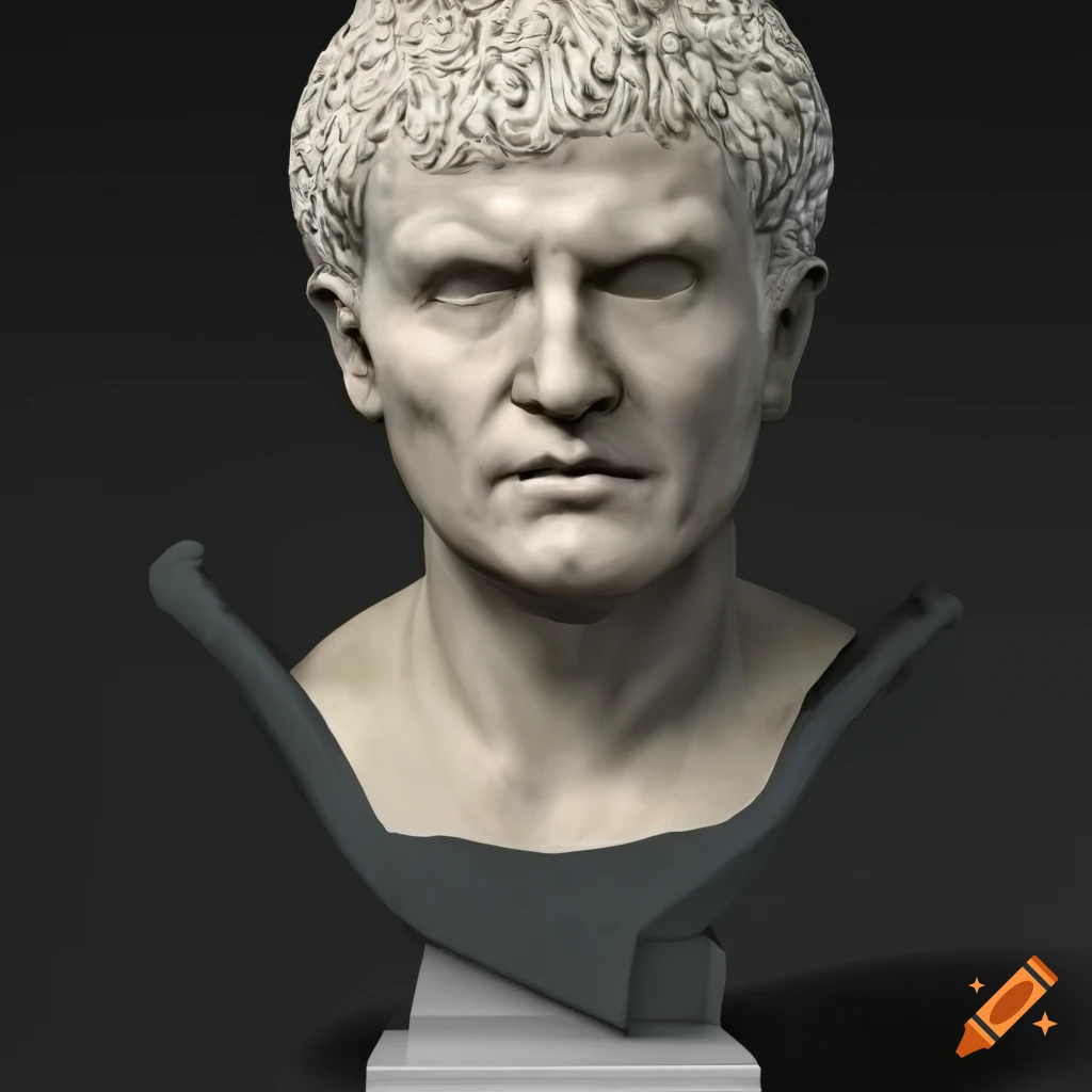 3D realistic Roman bust of Pliny the Elder on Craiyon