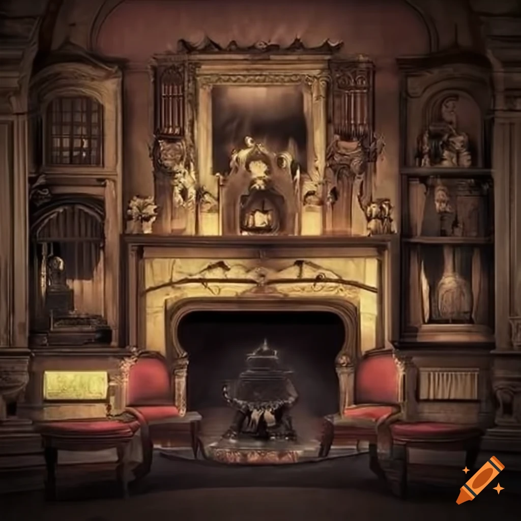 Elegant study room in a haunted mansion on Craiyon