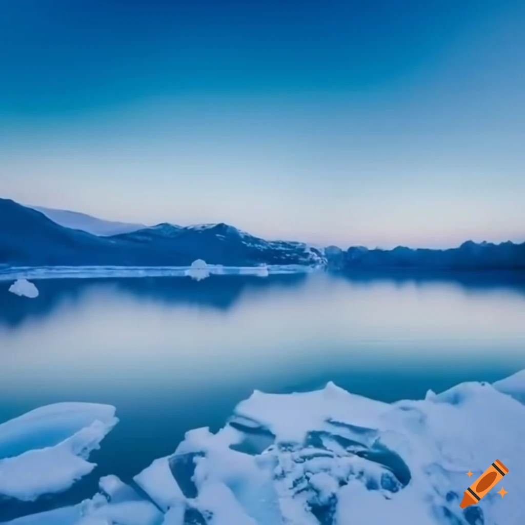 Crater in ice on Craiyon