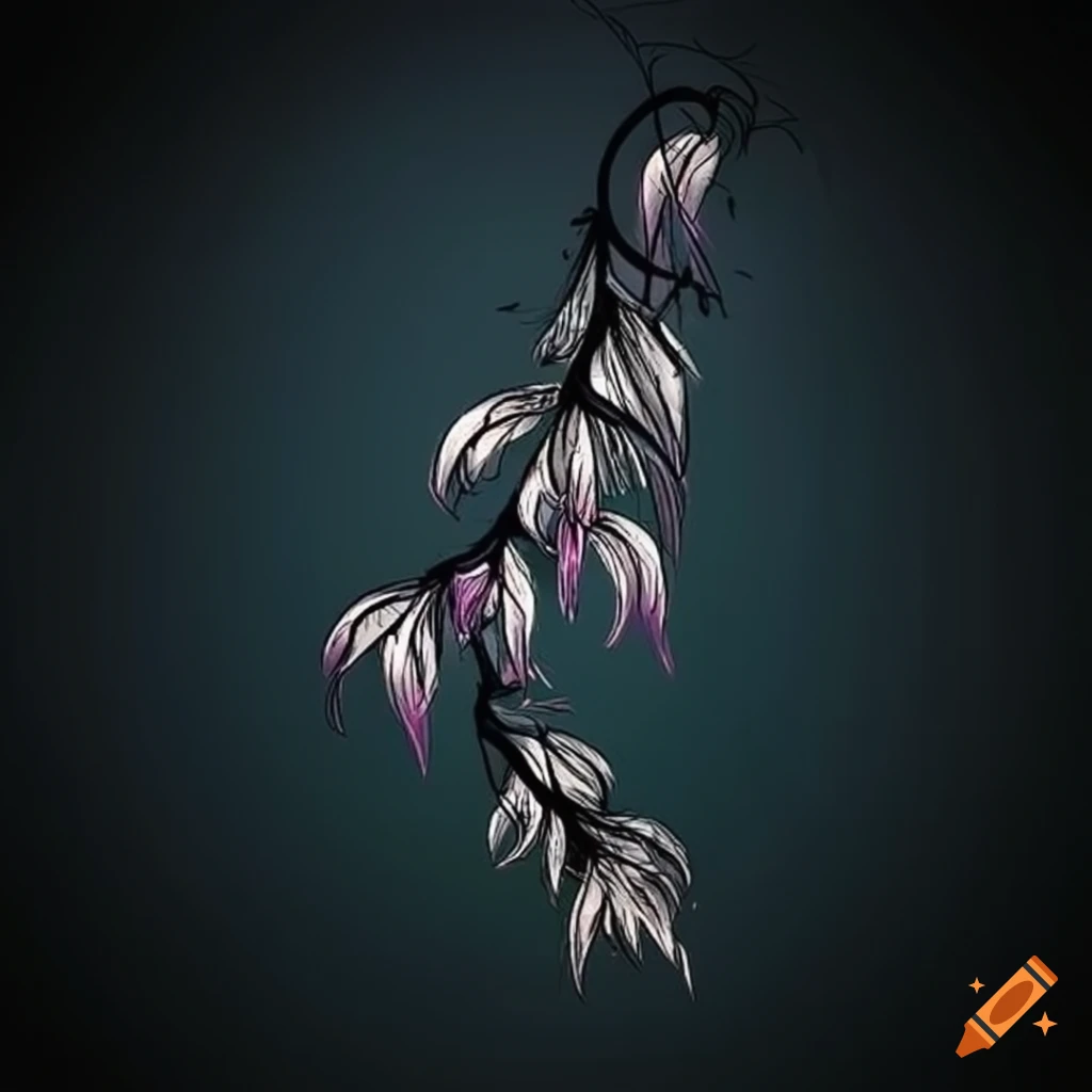 Illustration of a vine-themed divider line on Craiyon