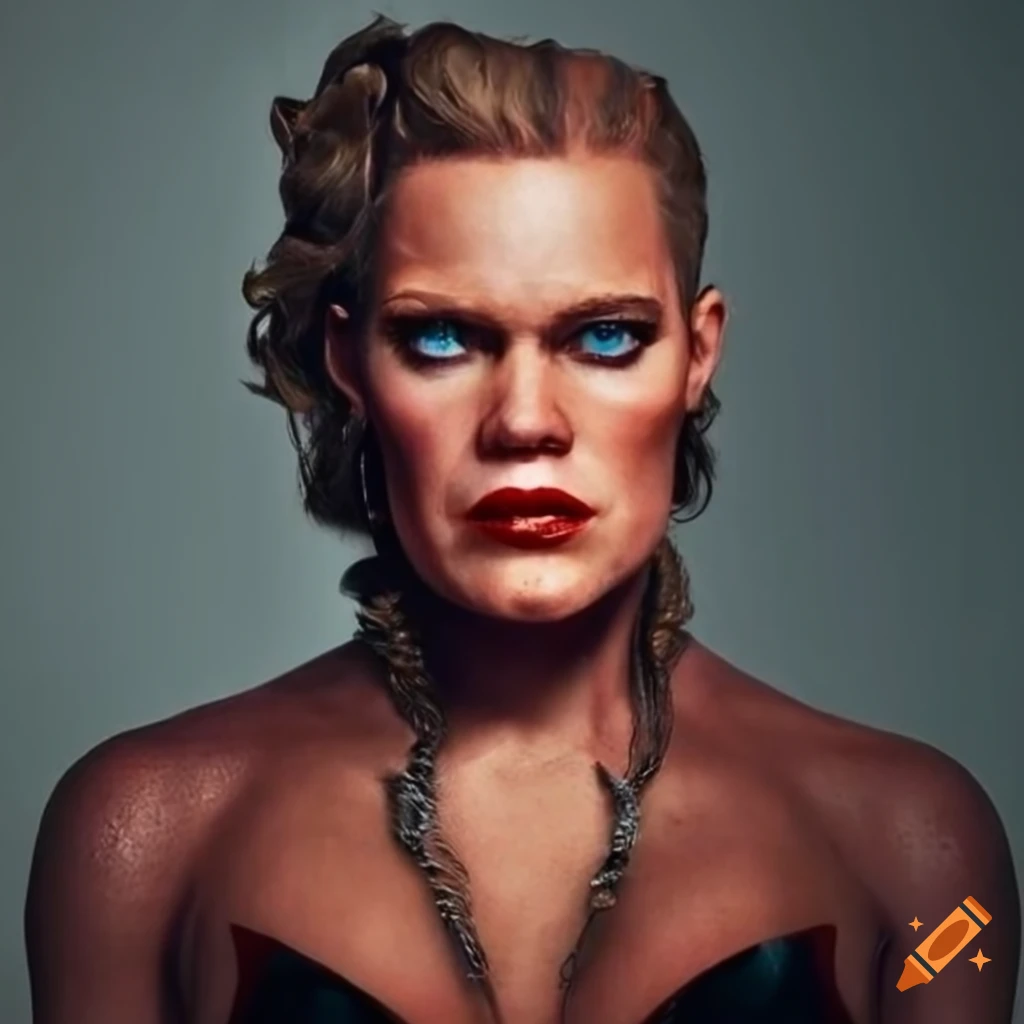 Portrait of a character inspired by xena warrior princess in dynamic ...