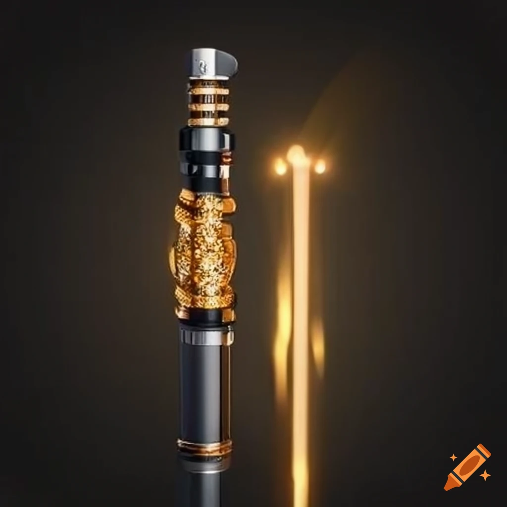 Luxurious gold and platinum lightsabers on Craiyon