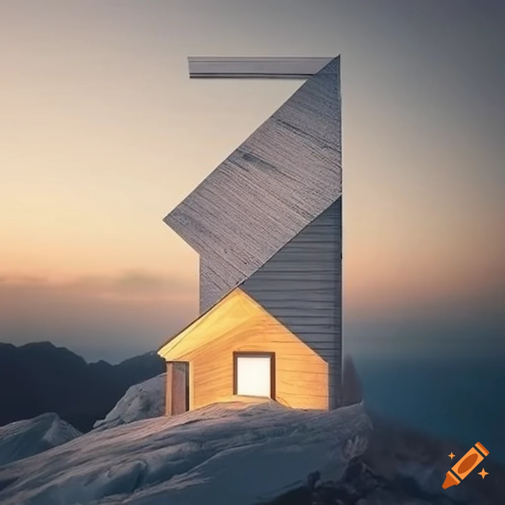Norwegian nordic minimalism tower-cabin on Craiyon