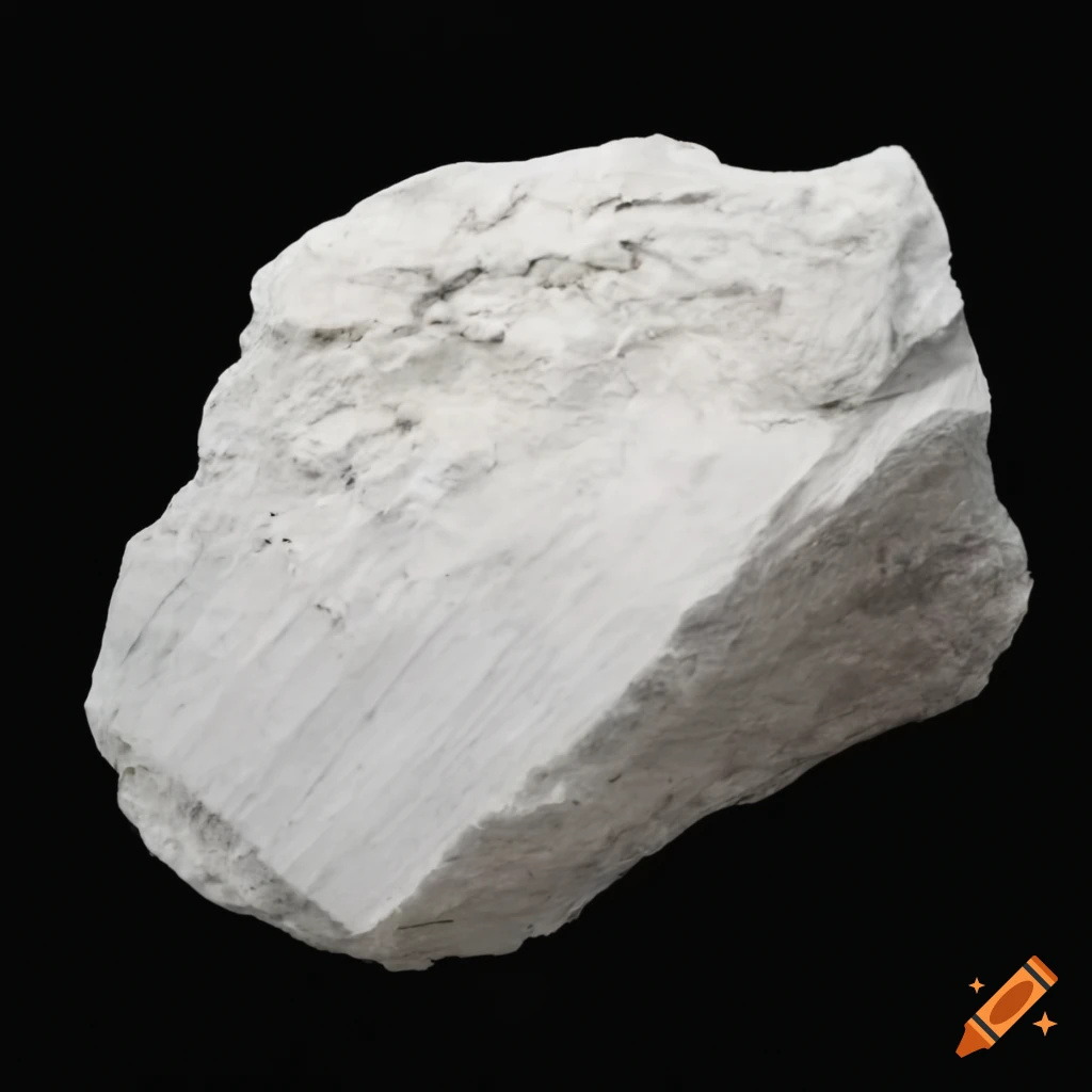 Close-up photograph of white chalky rock on Craiyon