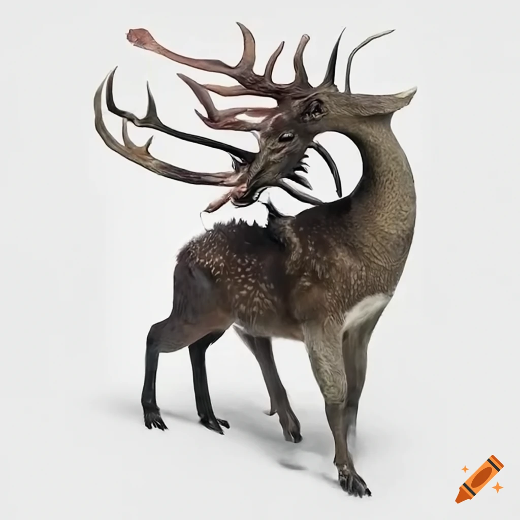 Image of a mythical creature resembling a dragon-deer on Craiyon