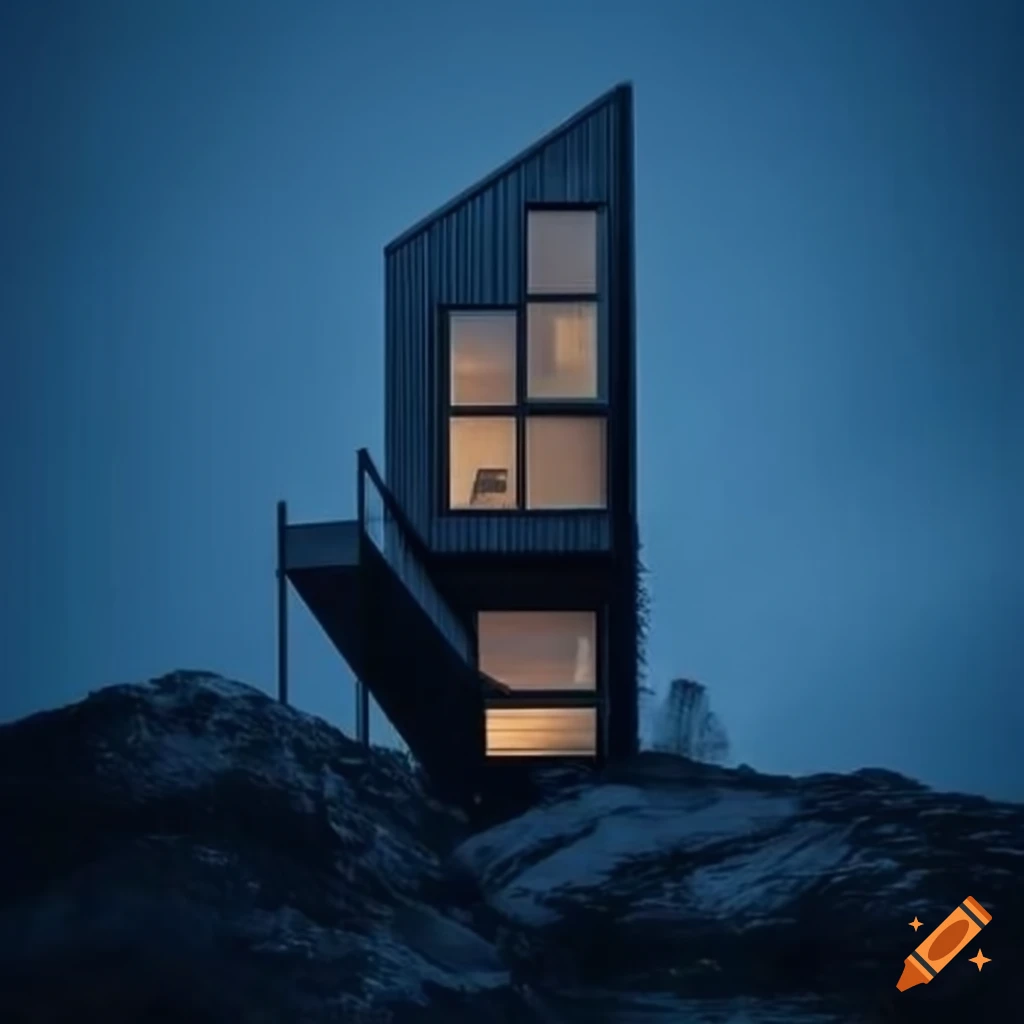 Norwegian tower cabin with minimalist design on Craiyon