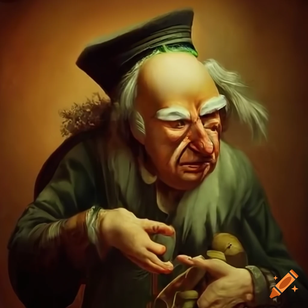 Illustration of ebenezer scrooge dancing on christmas morning on Craiyon