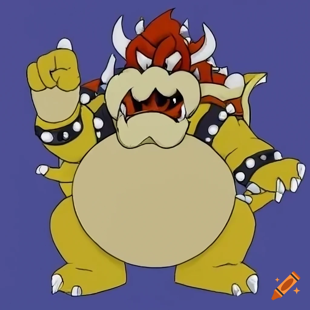 Vector graffiti of snarling bowser on Craiyon