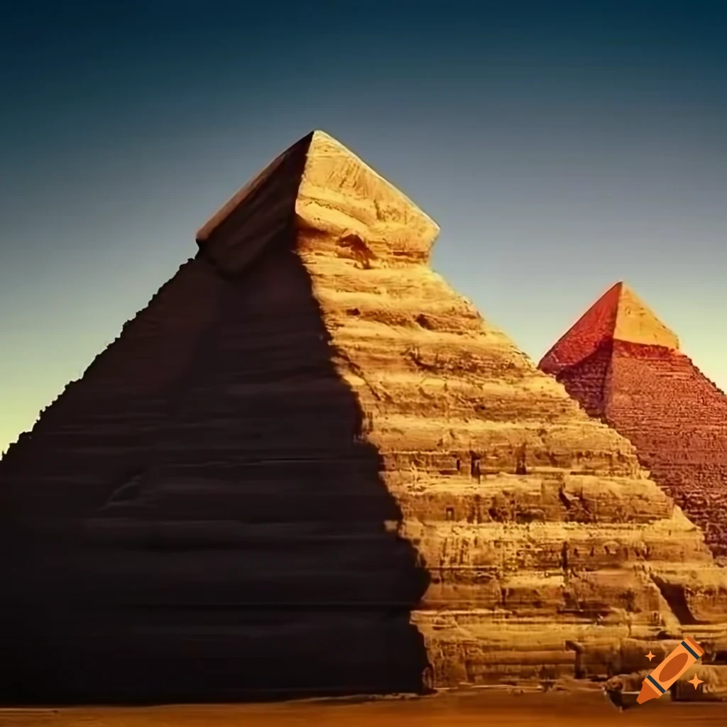 Man standing in front of the great pyramids on Craiyon