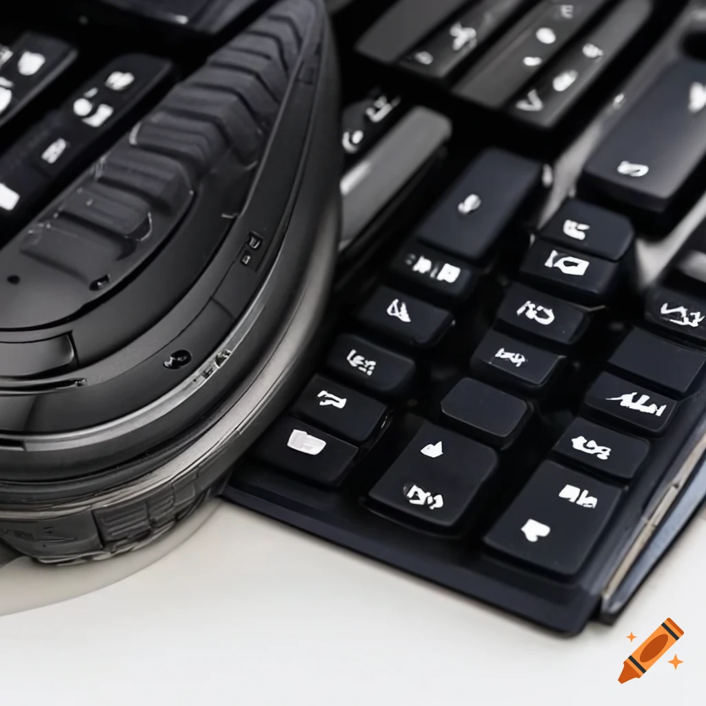 Keyboard with motorcycle tire design on Craiyon