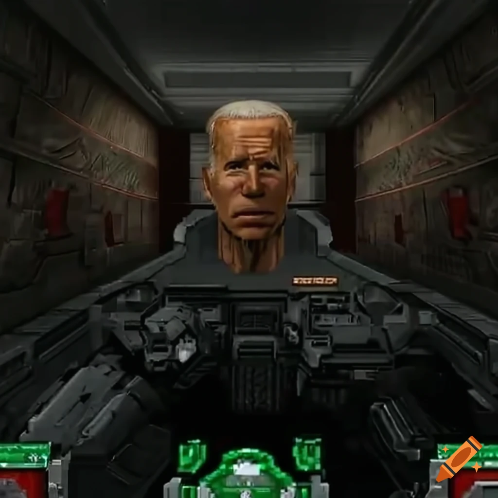Screenshot of joe biden in doom ii game