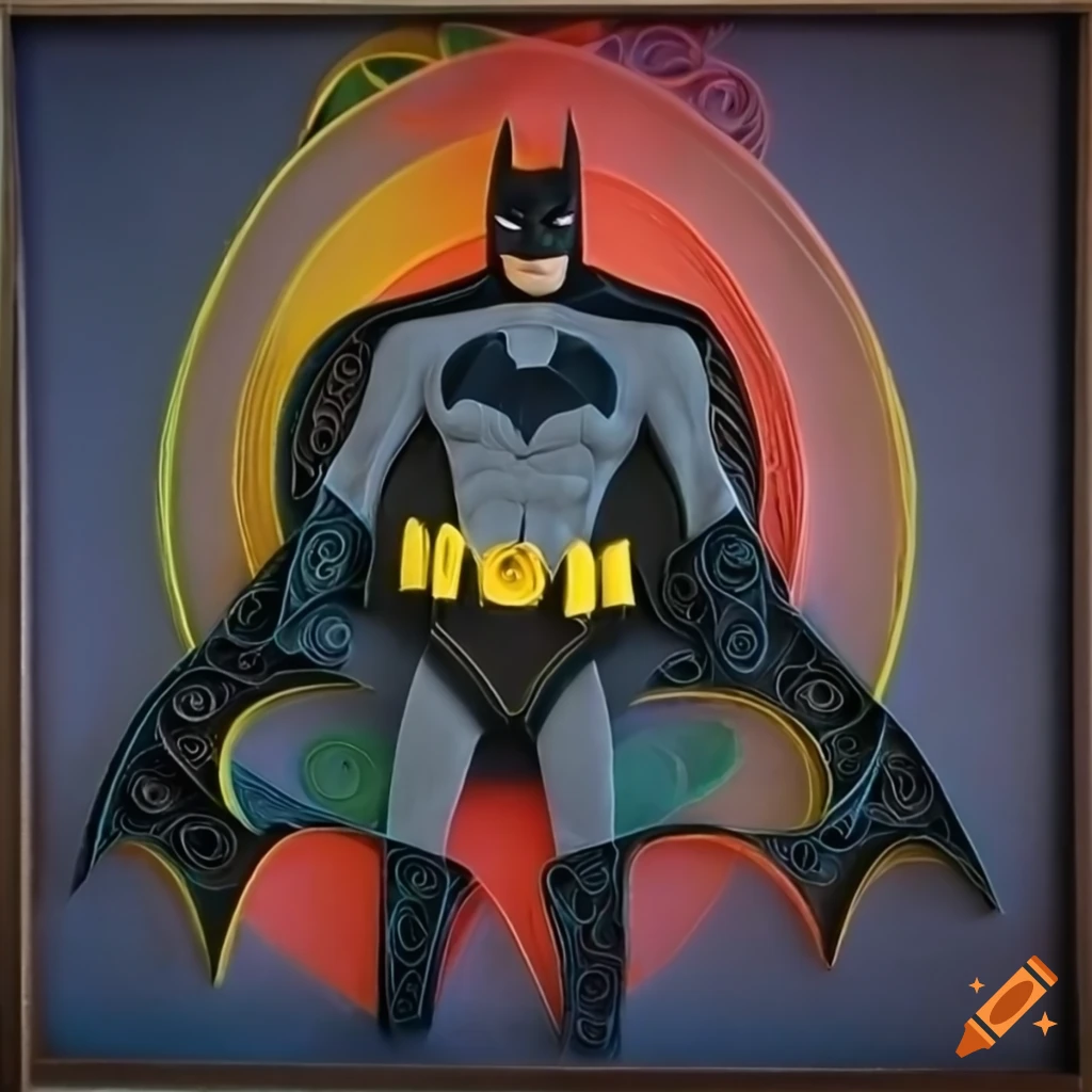 Paper quilling artwork of batman
