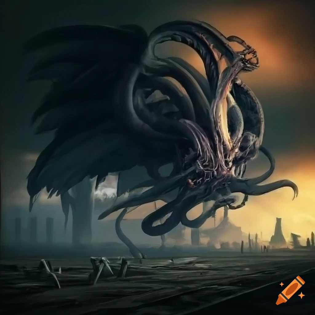 Eerie lovecraftian eye in nebulous space on Craiyon