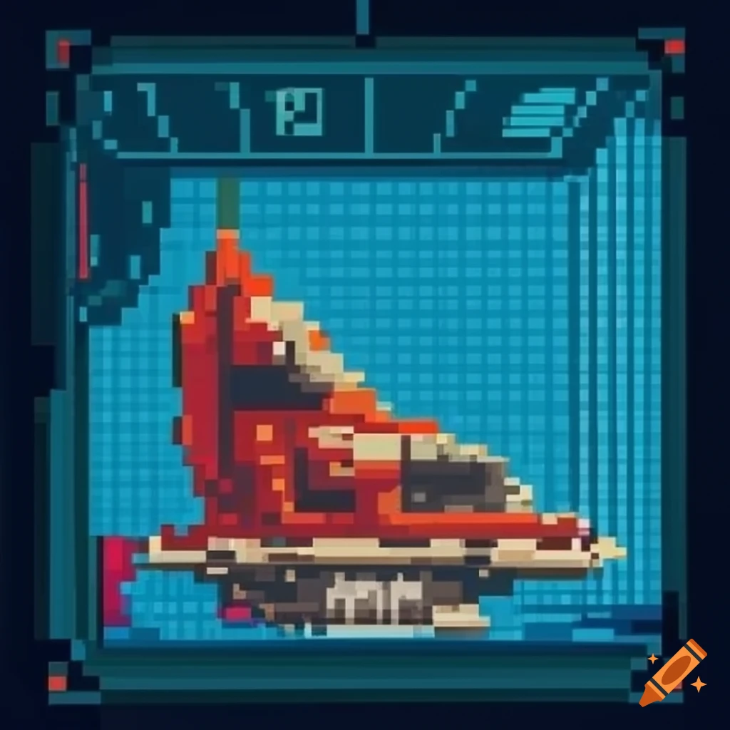 Retro pixel art of a spaceship interior on Craiyon