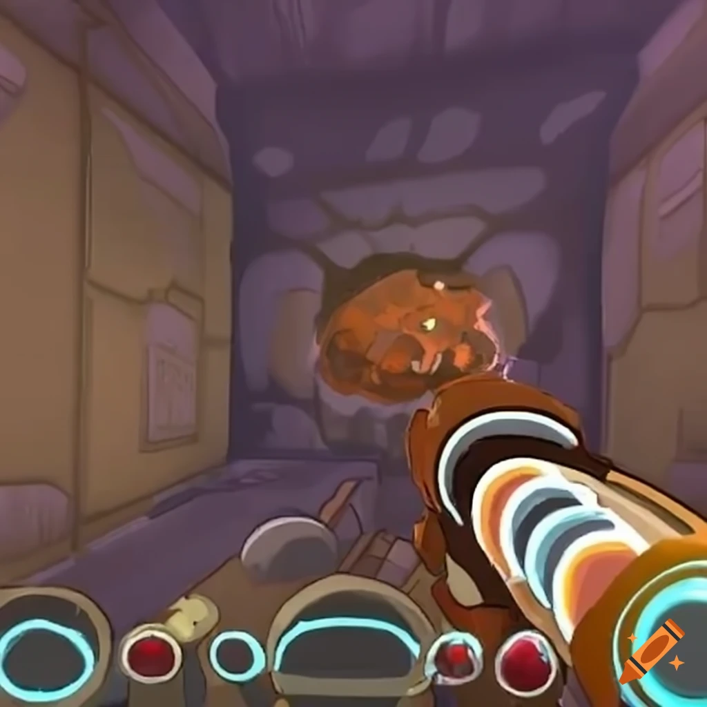 Illustration of first person hands in slime rancher style