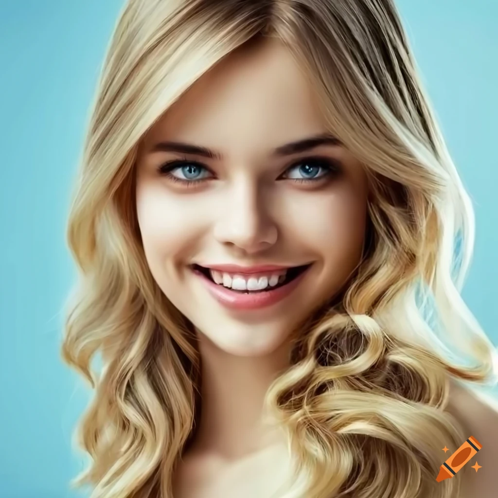 Portrait Of A Young Woman With Shoulder Length Blonde Hair On Craiyon