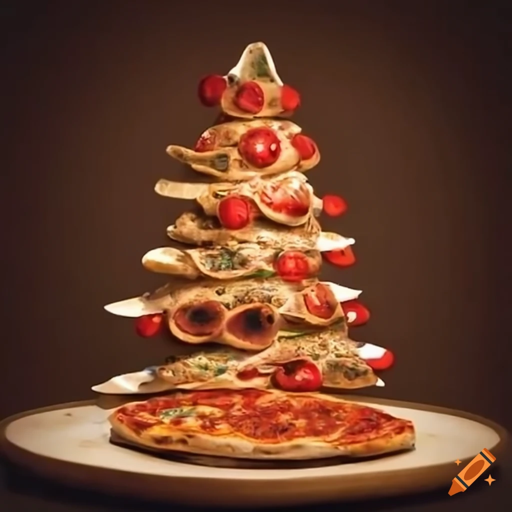 Creative christmas tree made of pasta on Craiyon