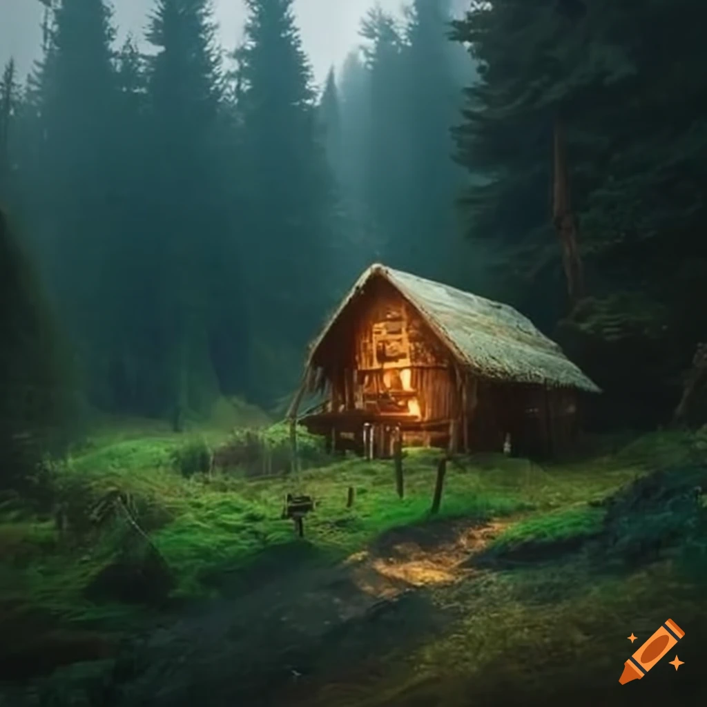 Hut in the black forest on Craiyon