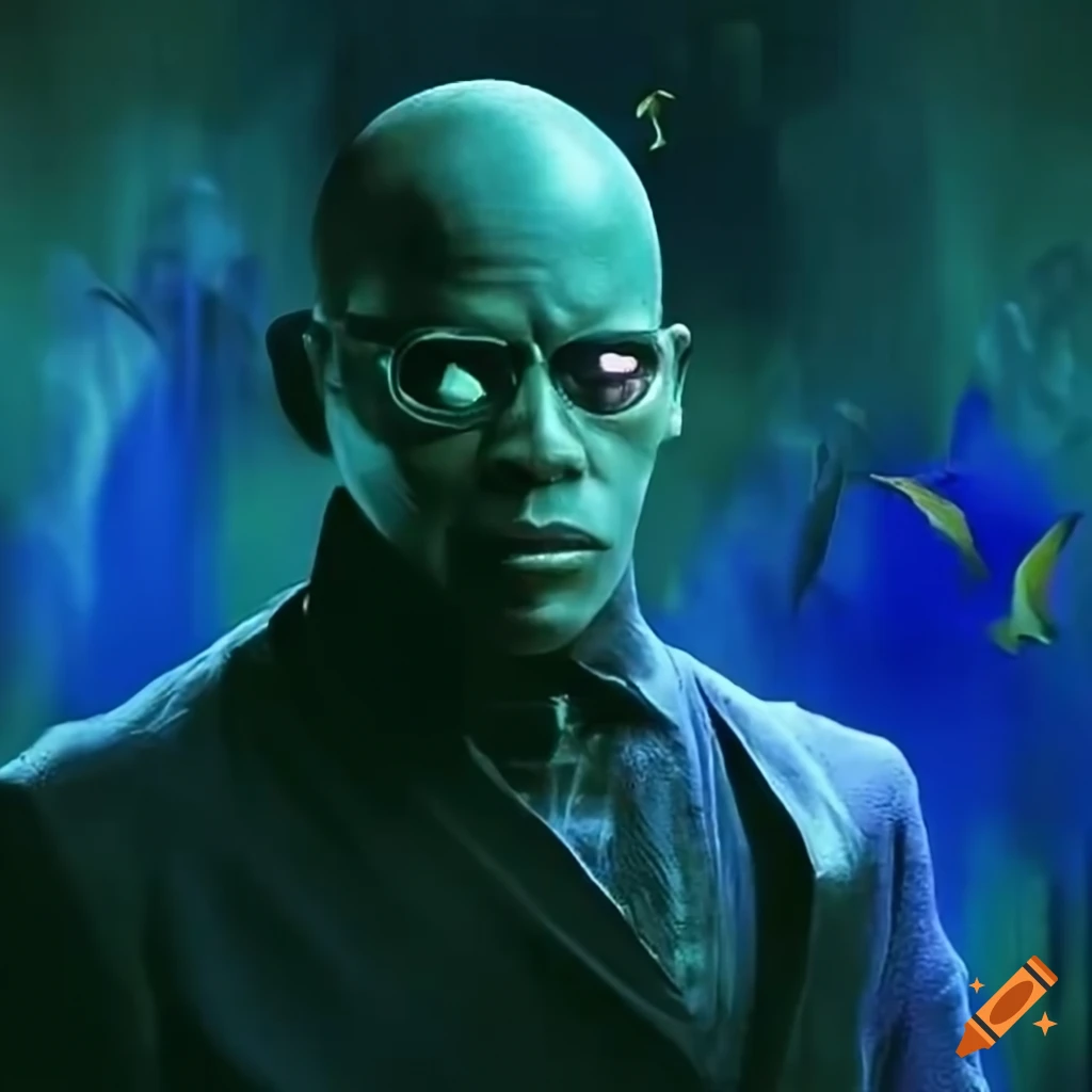 Zack snyder dressed as neo from the matrix holding a glowing green ...