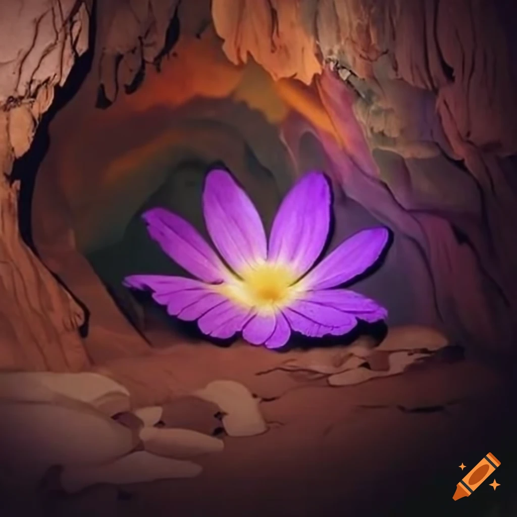 Close up of a cave flower on Craiyon