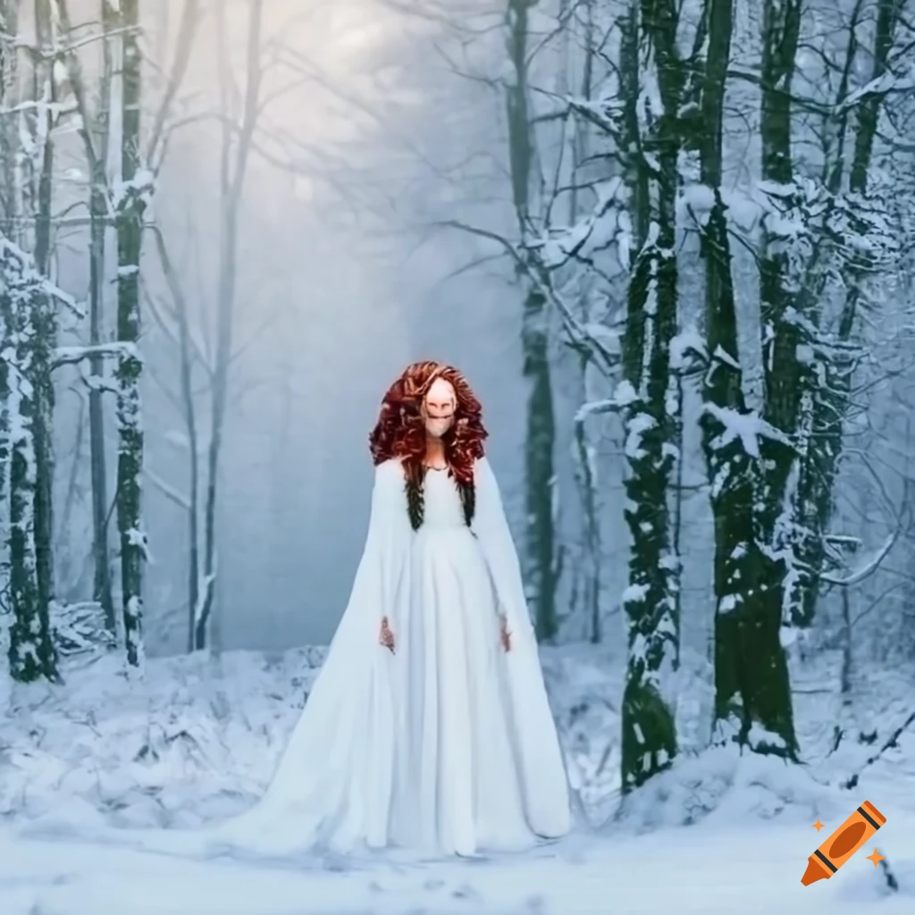 Image of a winter queen in a snowy forest