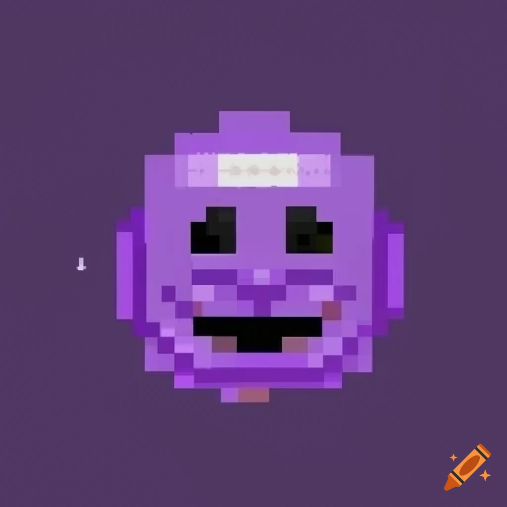 Purple pixel art emoji