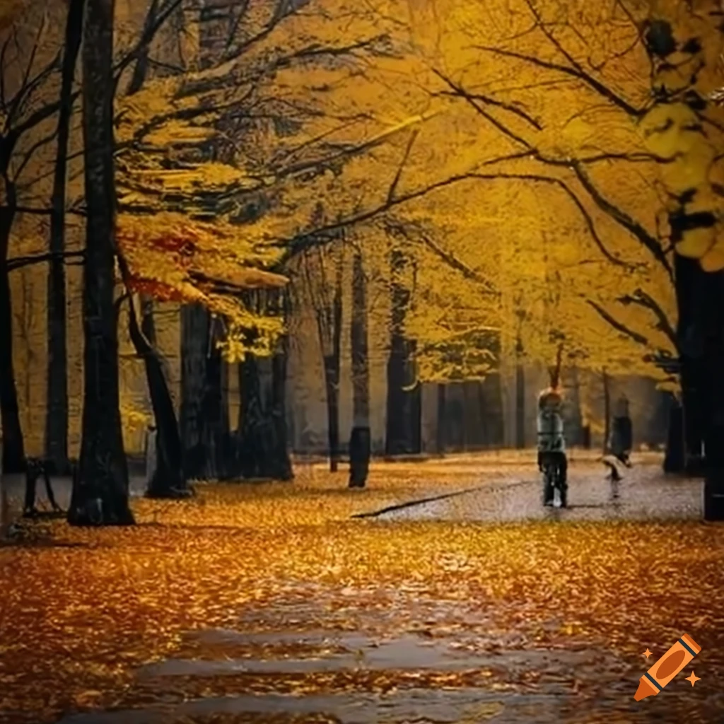 Fall rain with hidden word