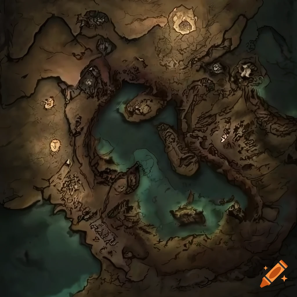 Map of a dark fantasy world