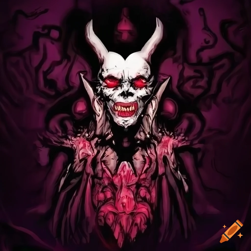 Comic style psychedelic heavy metal vampire logo on Craiyon