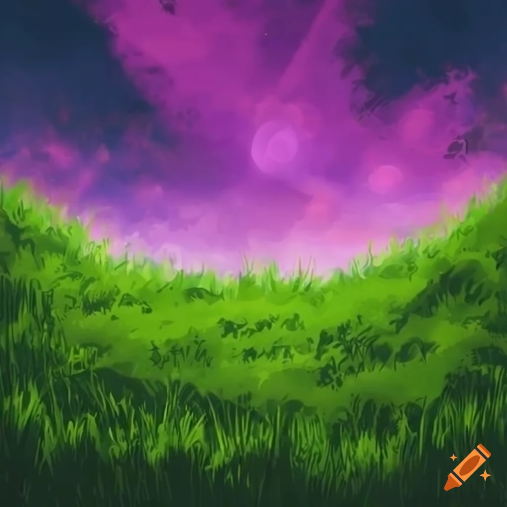 Comic-style grass background on Craiyon