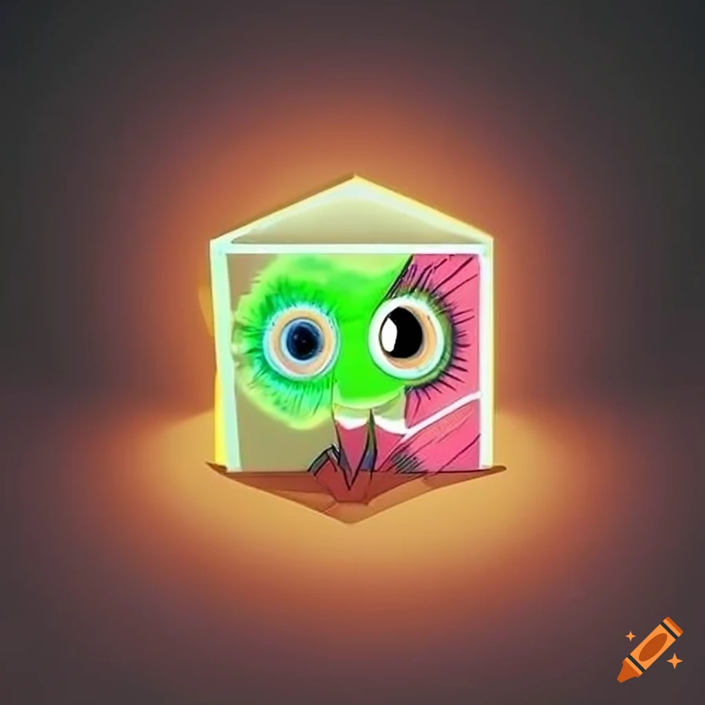 Surreal image of a green cube in space on Craiyon